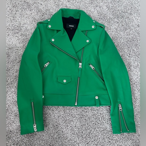 Mackage | Jackets & Coats | Mackage Green Leather Jacket | Poshmark